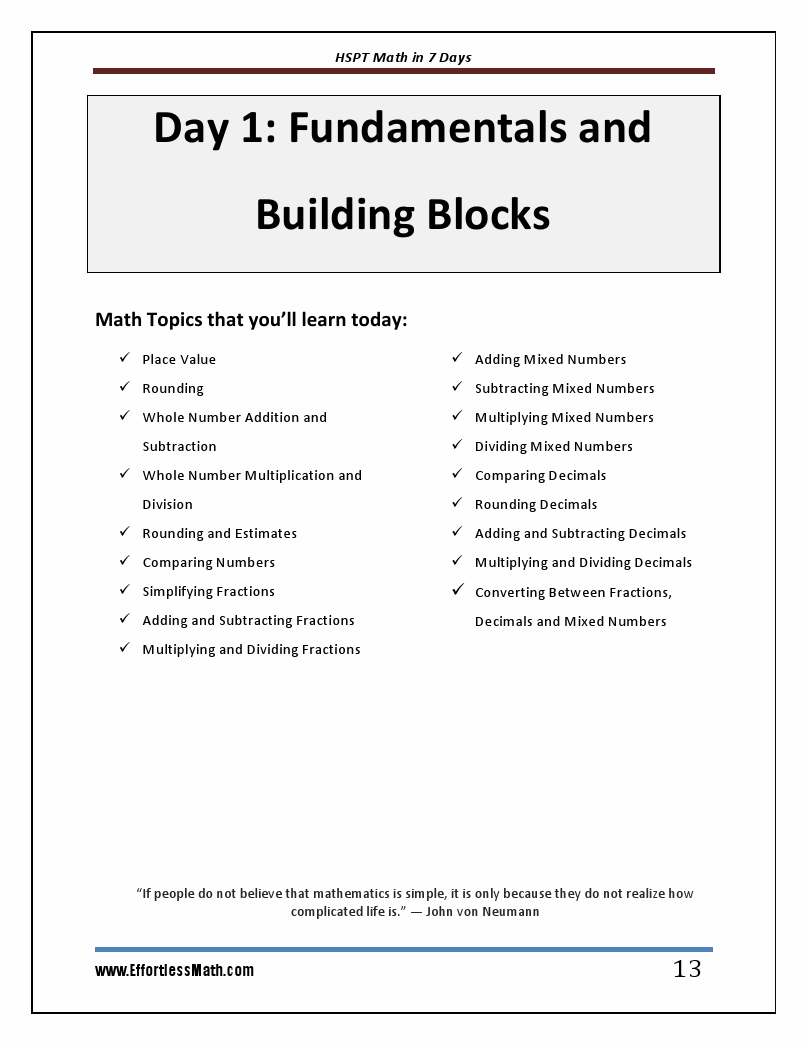 HSPT Math in 7 Days: Step-By-Step Guide to Preparing for the HSPT Math ...