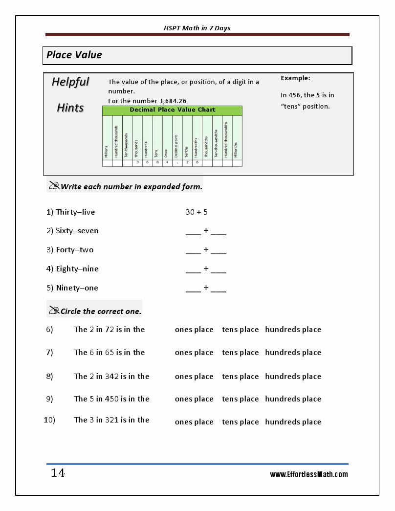 HSPT Math in 7 Days: Step-By-Step Guide to Preparing for the HSPT Math ...