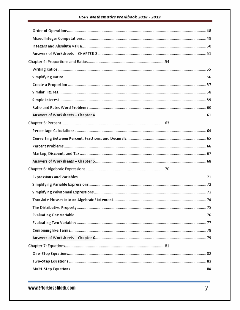HSPT Mathematics Workbook 2018-2019: A Comprehensive Review and Step-by ...