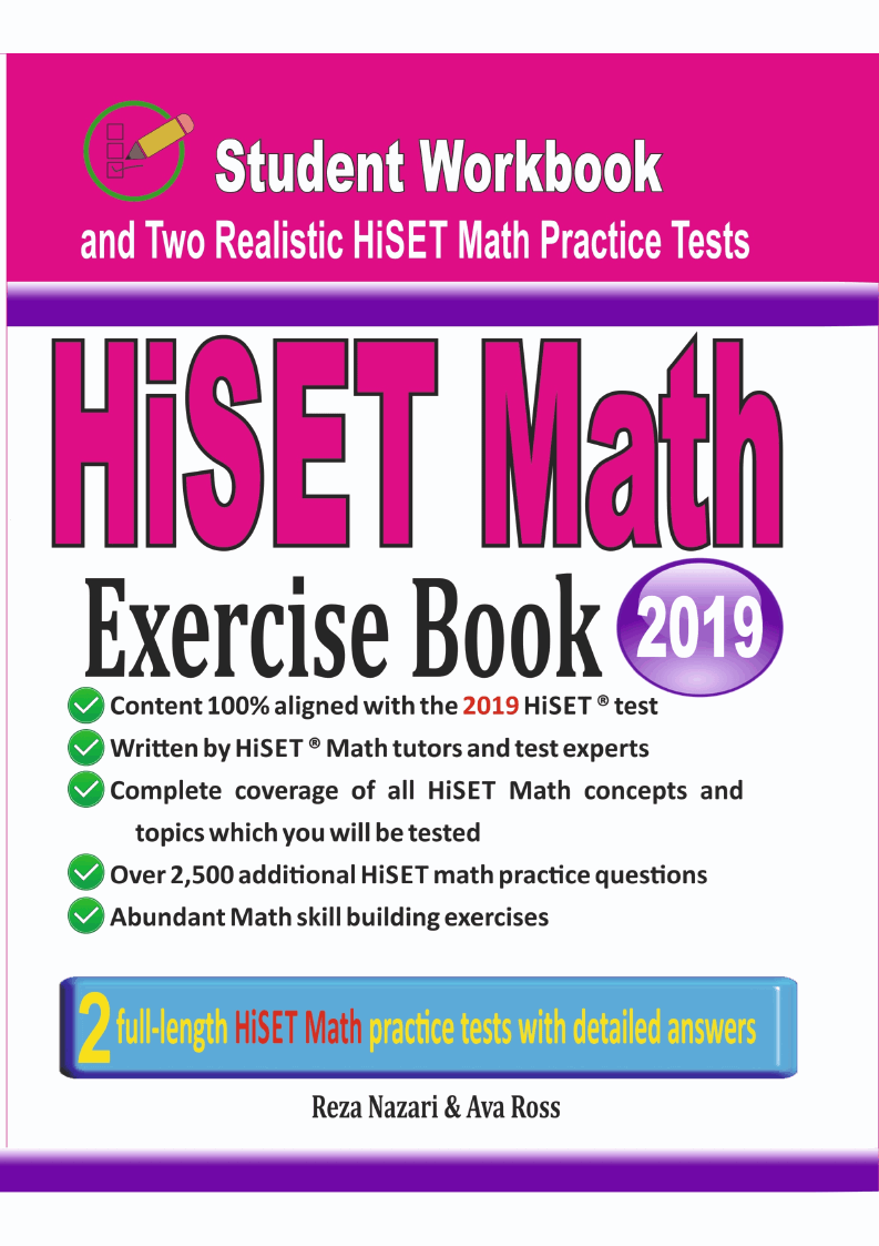 HiSET Math Exercise Book: Student Workbook and Two Realistic HiSET Math ...