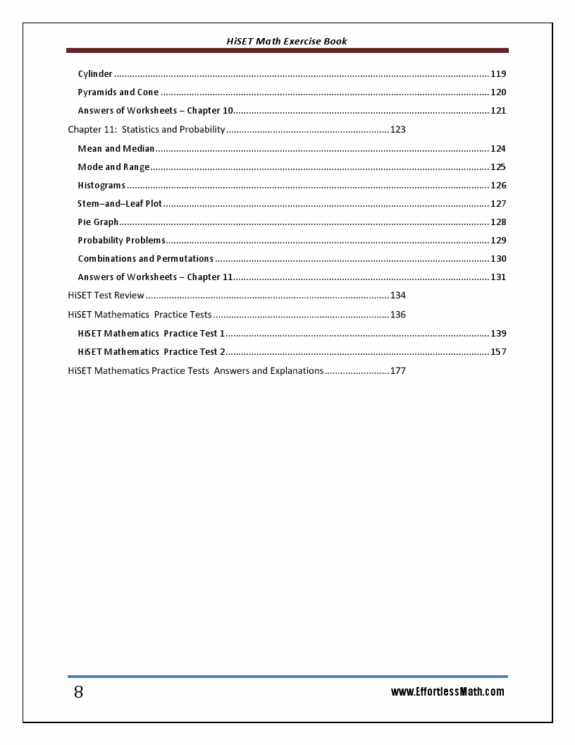 HiSET Math Exercise Book: Student Workbook and Two Realistic HiSET Math ...
