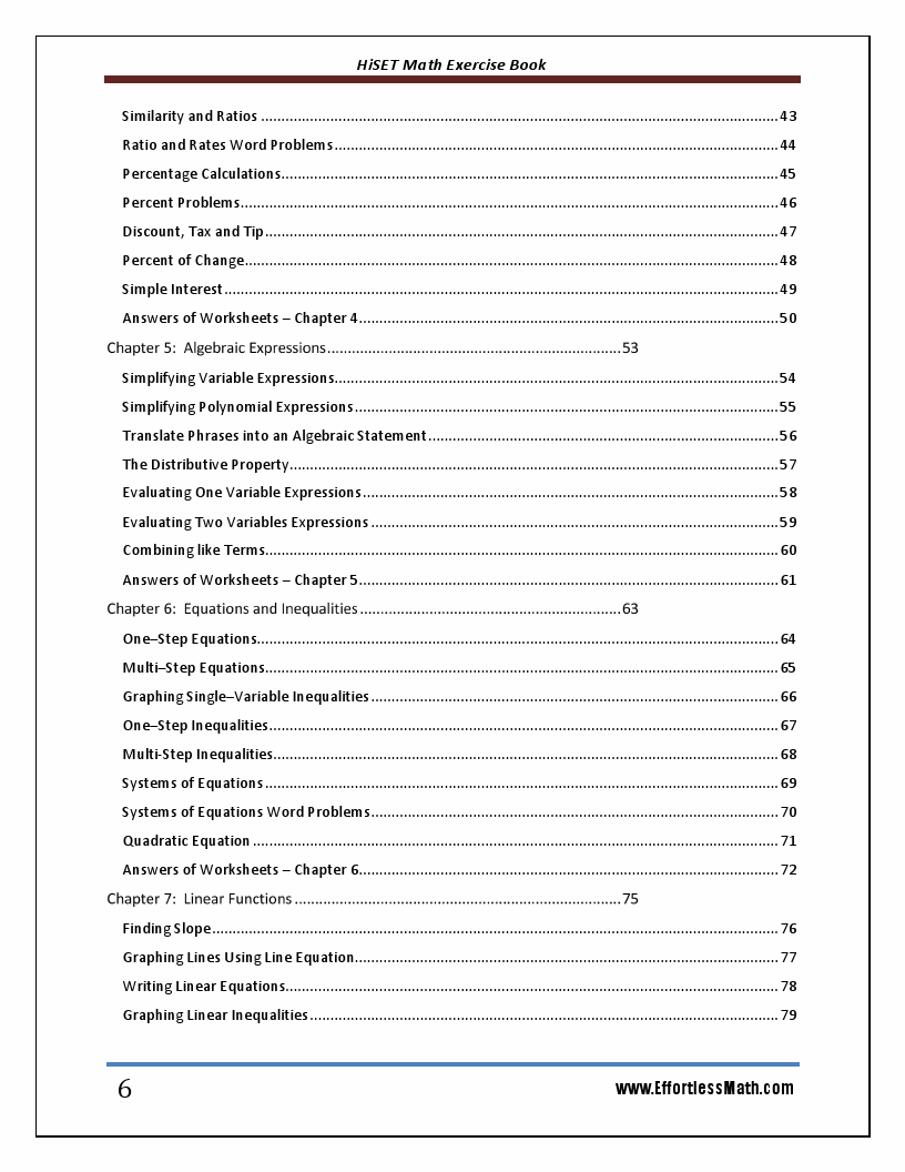HiSET Math Exercise Book: Student Workbook and Two Realistic HiSET Math ...