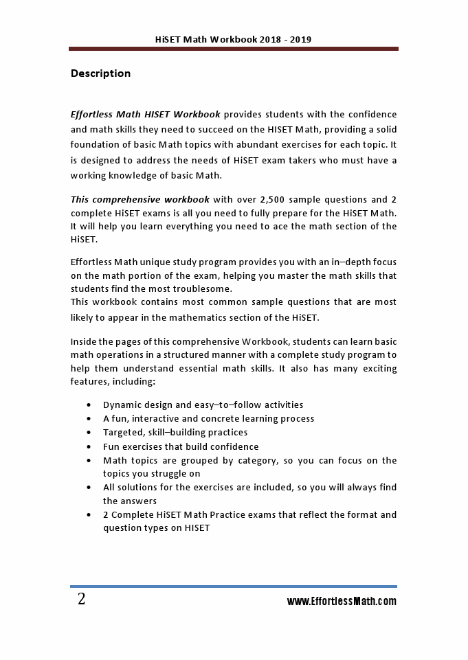 HiSET Math Workbook 2018 – 2019: The Most Comprehensive Review for the ...