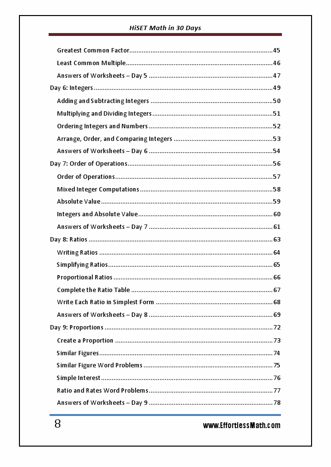 HiSET Math in 30 Days: The Ultimate Crash Course to Preparing for the ...