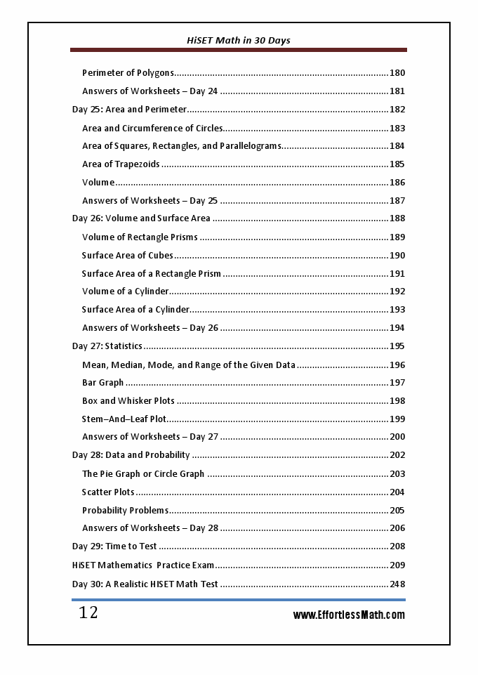 HiSET Math in 30 Days: The Ultimate Crash Course to Preparing for the ...