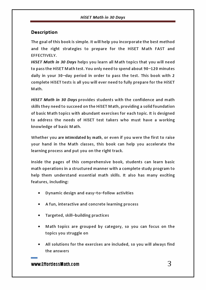 HiSET Math in 30 Days: The Ultimate Crash Course to Preparing for the ...