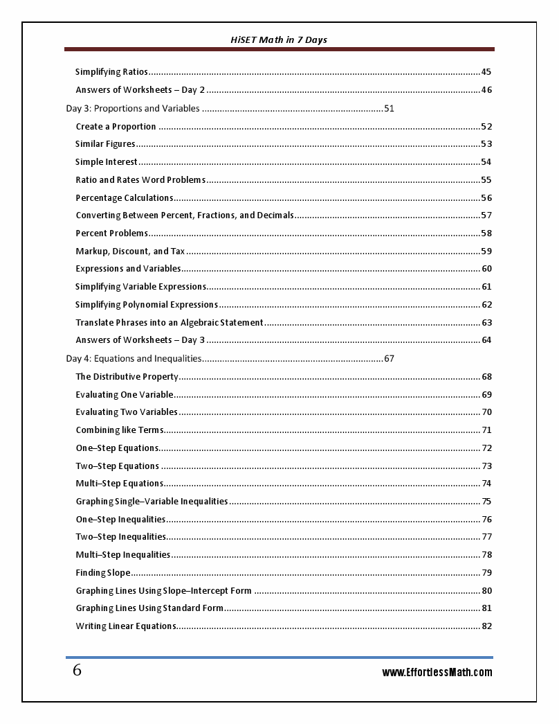 HiSET Math in 7 Days: Step-By-Step Guide to Preparing for the HiSET ...