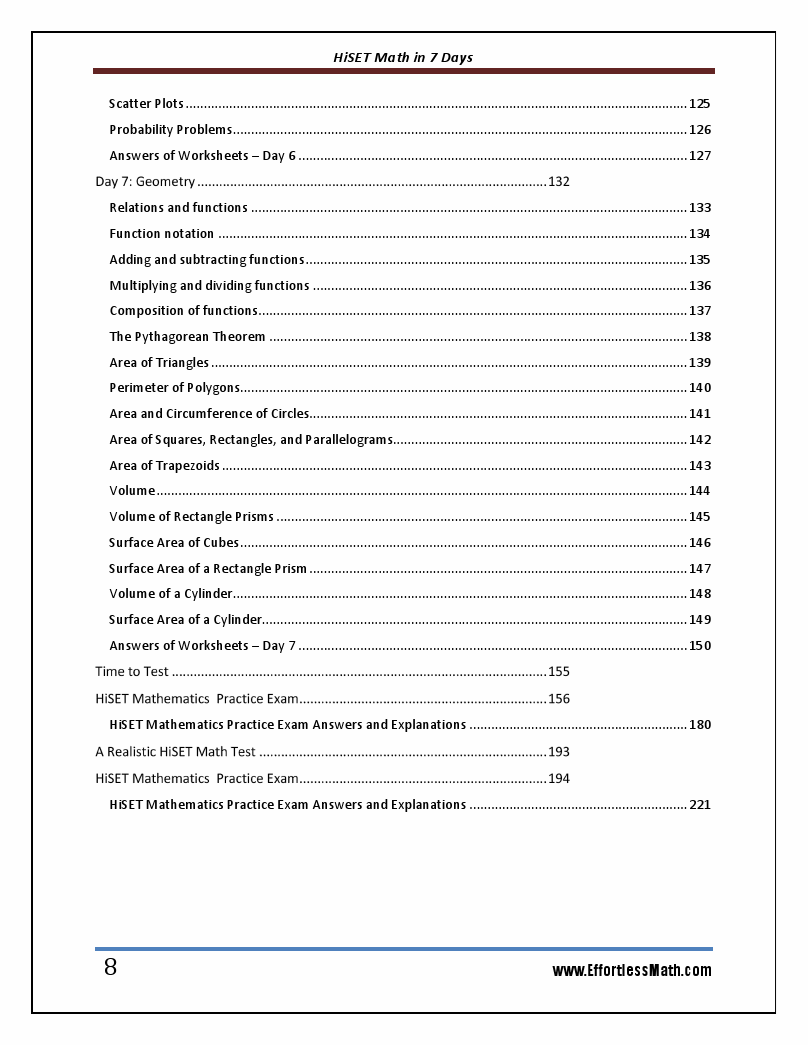 HiSET Math in 7 Days: Step-By-Step Guide to Preparing for the HiSET ...