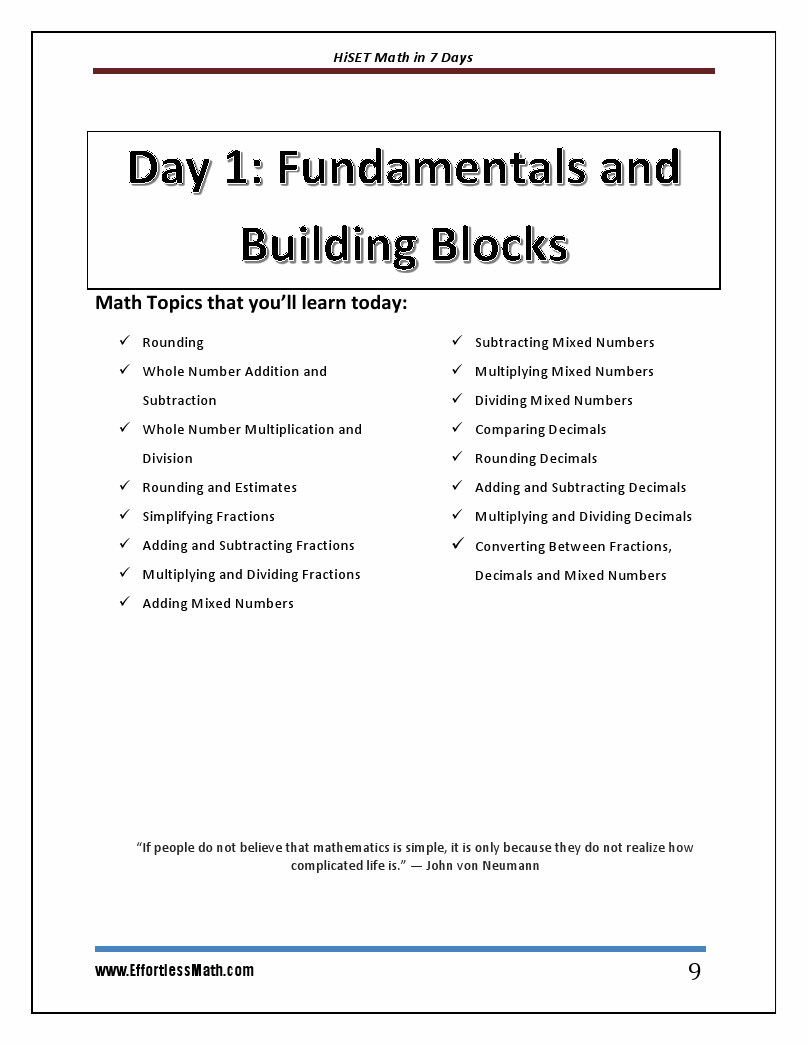 HiSET Math in 7 Days: Step-By-Step Guide to Preparing for the HiSET ...
