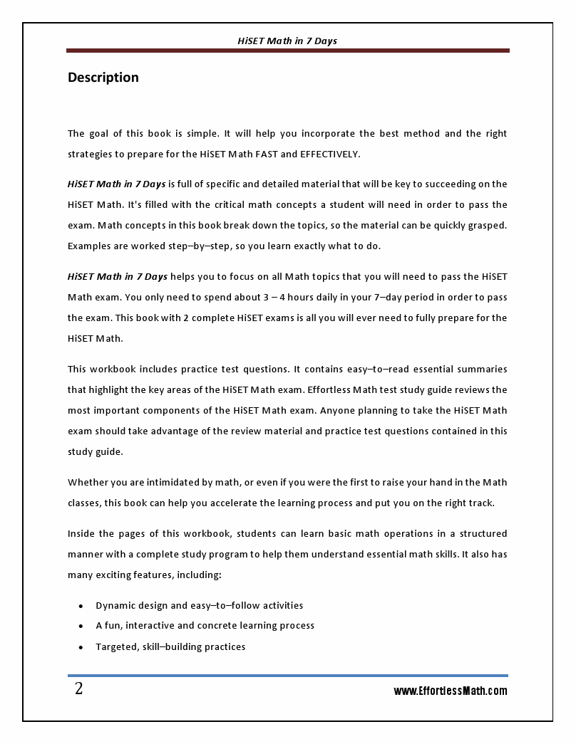 HiSET Math in 7 Days: Step-By-Step Guide to Preparing for the HiSET ...