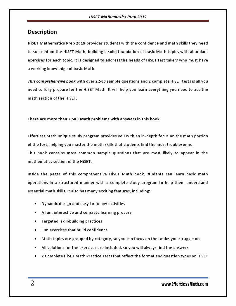 HiSET Mathematics Prep 2019: A Comprehensive Review and Ultimate Guide ...
