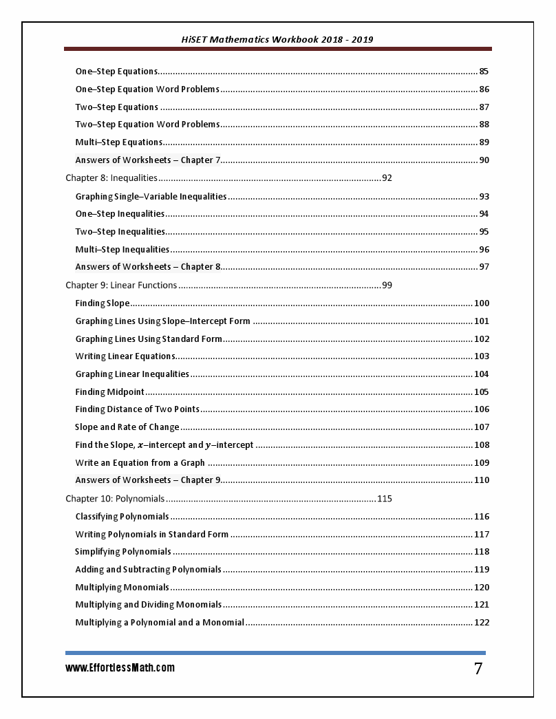 HiSET Mathematics Workbook 2018 – 2019: A Comprehensive Review and Step ...