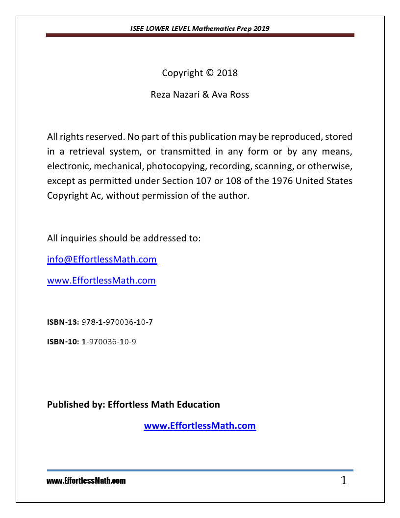 ISEE Lower Level Mathematics Prep 2019: A Comprehensive Review and ...