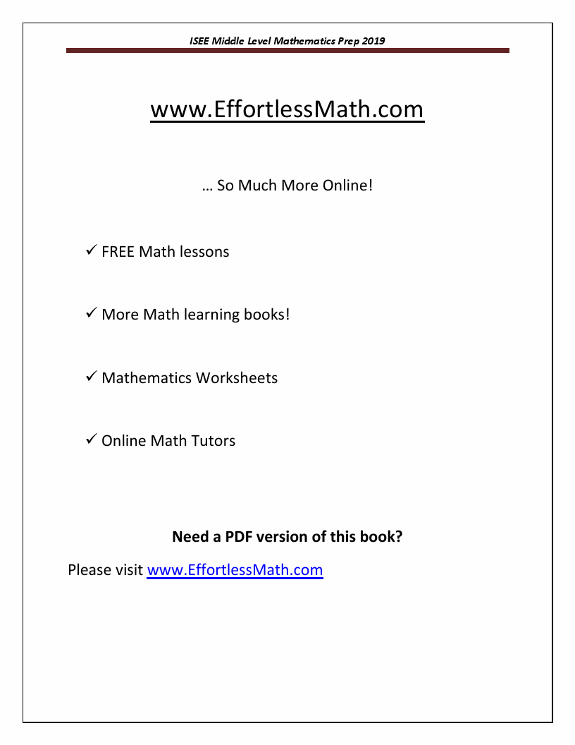 ISEE Middle Level Mathematics Prep 2019: A Comprehensive Review and ...