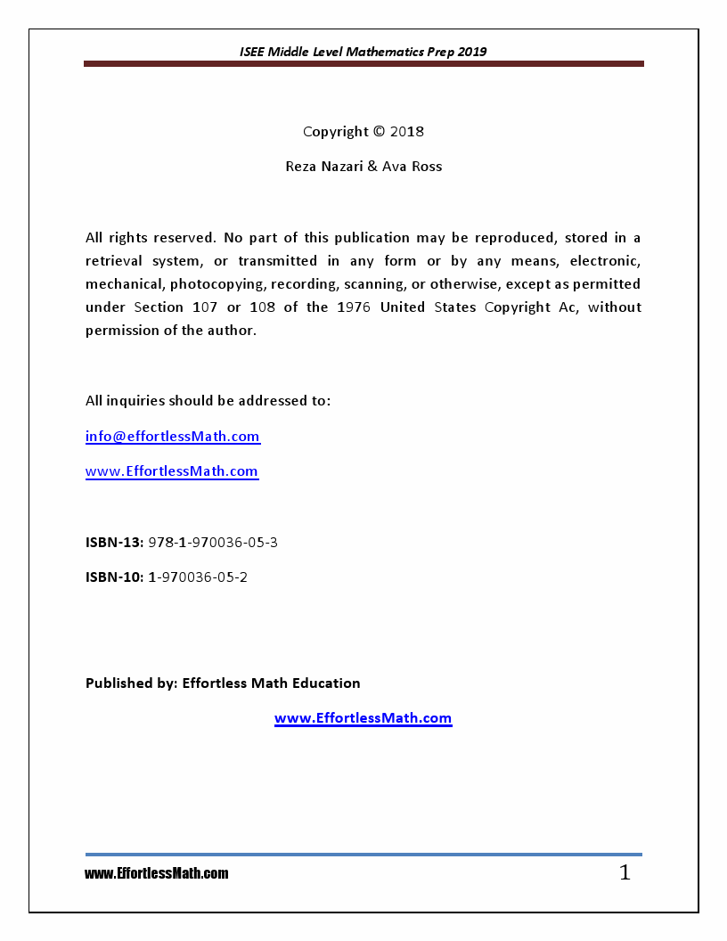 ISEE Middle Level Mathematics Prep 2019: A Comprehensive Review and ...