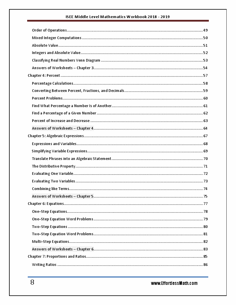 ISEE Middle Level Mathematics Workbook 2018 - 2019: A Comprehensive ...