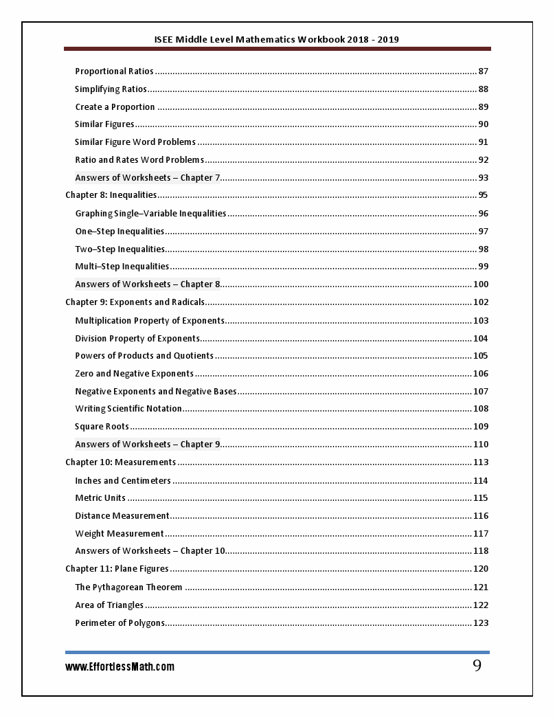 ISEE Middle Level Mathematics Workbook 2018 - 2019: A Comprehensive ...