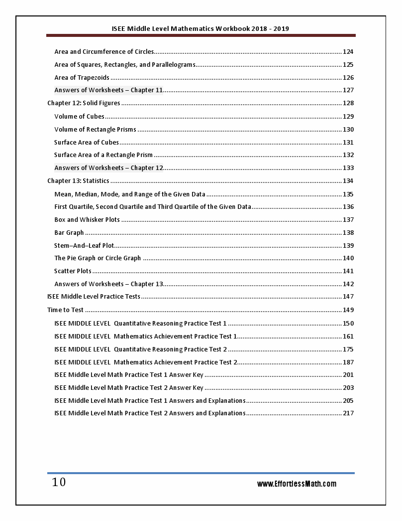 ISEE Middle Level Mathematics Workbook 2018 - 2019: A Comprehensive ...