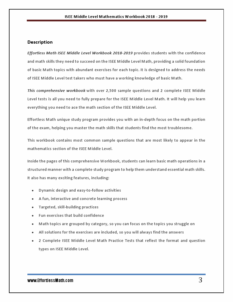 ISEE Middle Level Mathematics Workbook 2018 - 2019: A Comprehensive ...