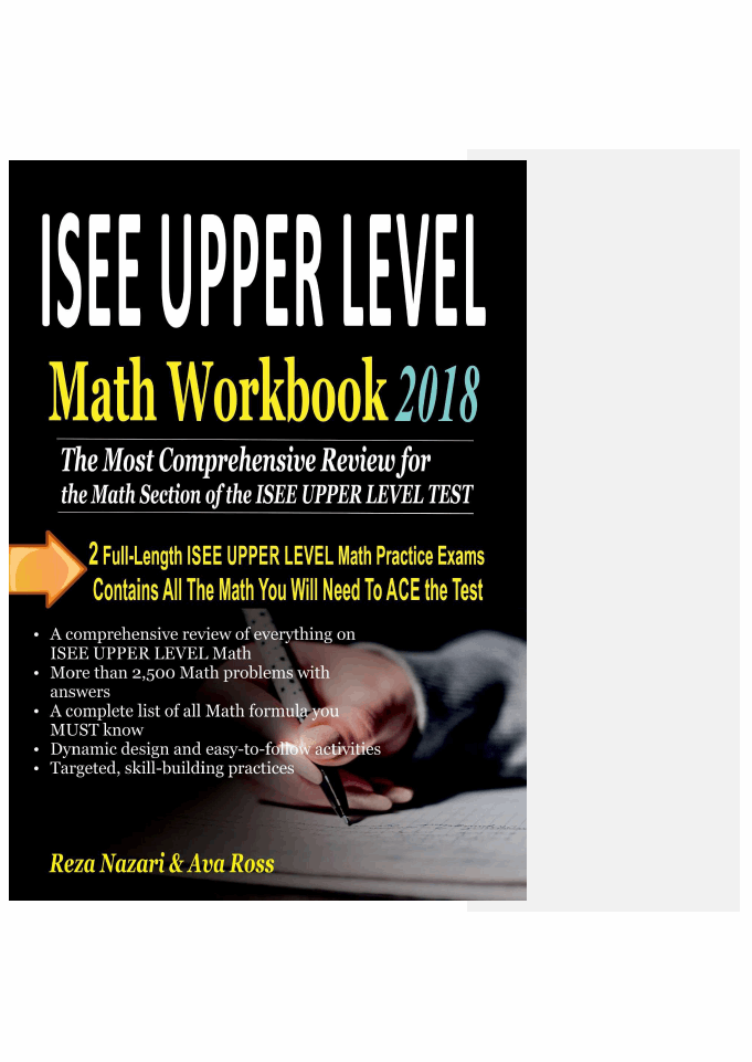 ISEE UPPER LEVEL Math Workbook 2018: The Most Comprehensive Review for ...