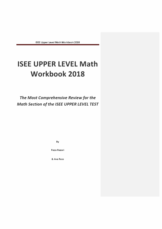ISEE UPPER LEVEL Math Workbook 2018: The Most Comprehensive Review for ...