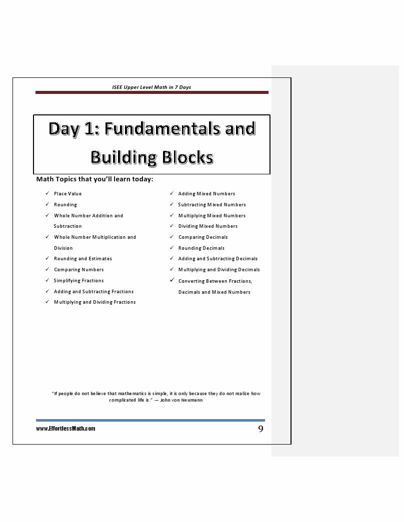 ISEE Upper Level Math in 7 Days: Step-By-Step Guide to Preparing for ...
