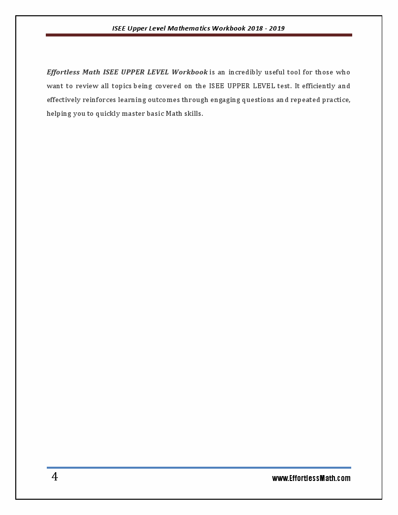 ISEE Upper Level Math Workbook -: A | Effortless Math
