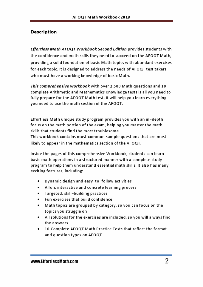 Math Workbook for AFOQT 2018: The Most Comprehensive Review for the ...