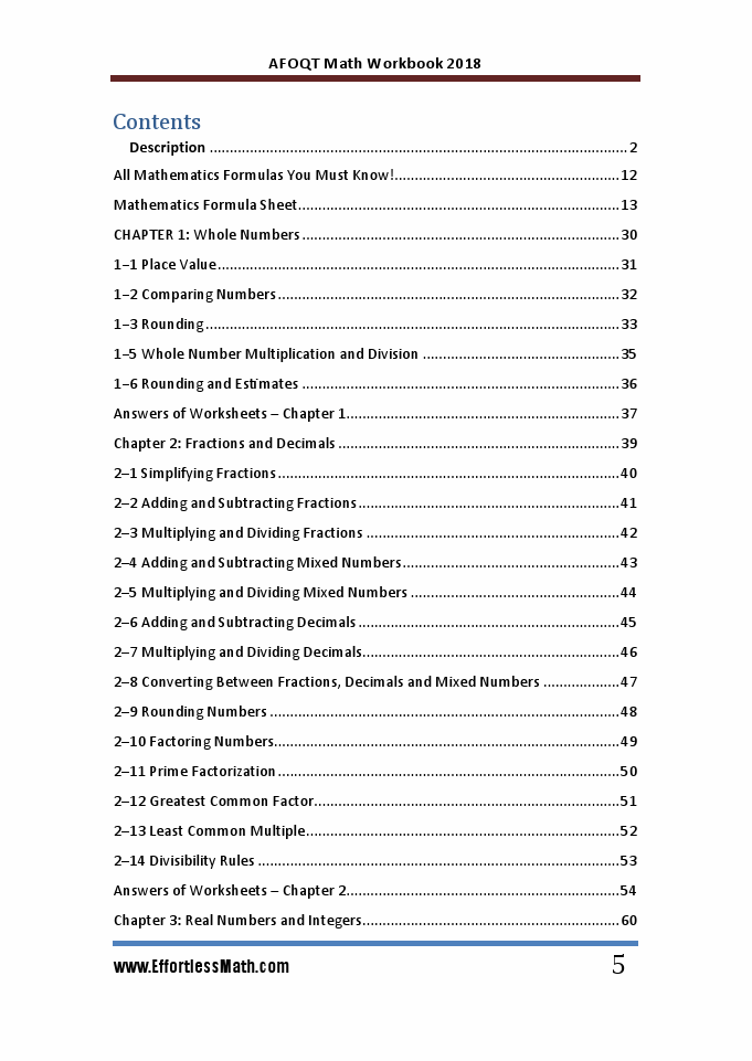 Math Workbook for AFOQT 2018: The Most Comprehensive Review for the ...