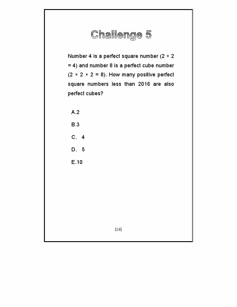 Math and Critical Thinking Challenges: For the Middle and High School ...