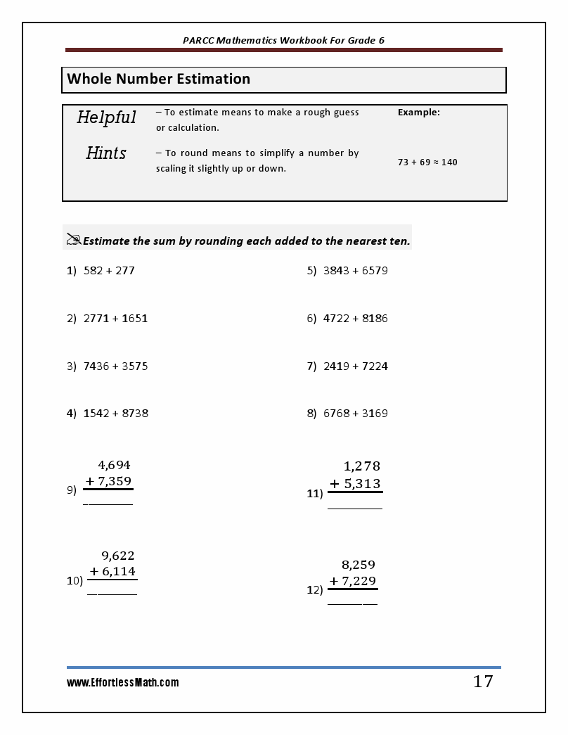 PARCC Mathematics Workbook For Grade 6: Step-By-Step Guide to Preparing ...