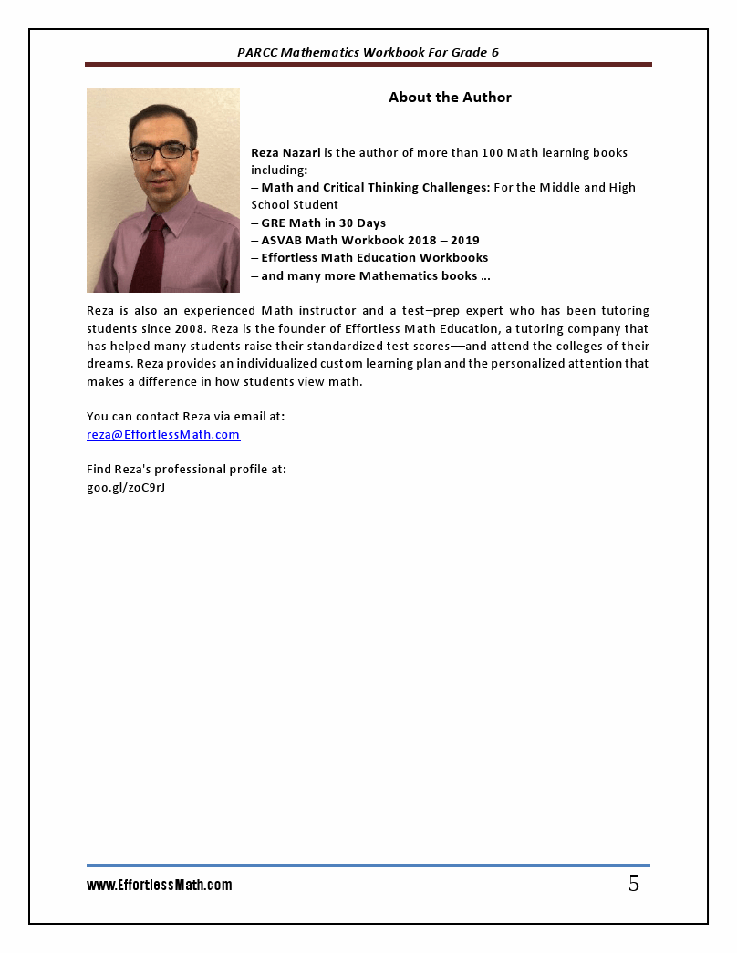 PARCC Mathematics Workbook For Grade 6: Step-By-Step Guide to Preparing ...