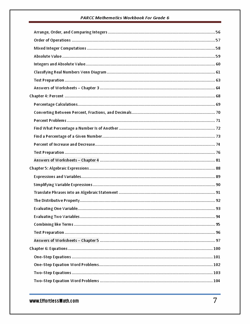 PARCC Mathematics Workbook For Grade 6: Step-By-Step Guide to Preparing ...
