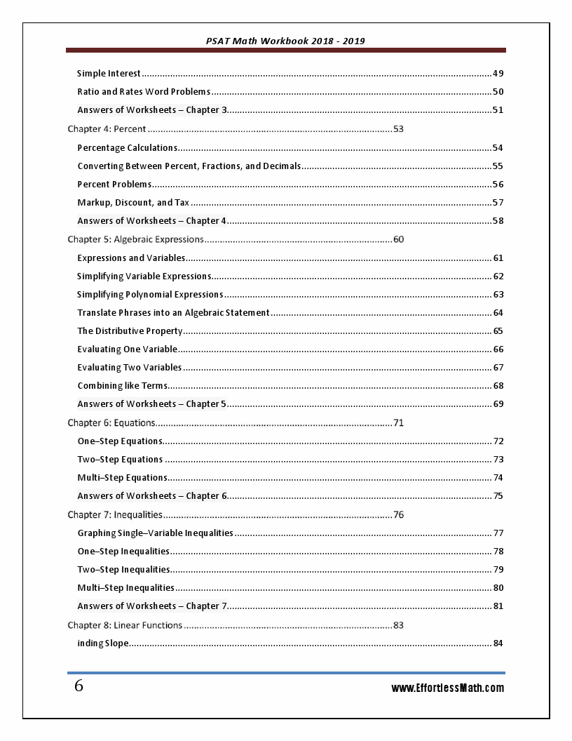 PSAT Math Workbook 2018 – 2019: The Most Comprehensive Review for the ...