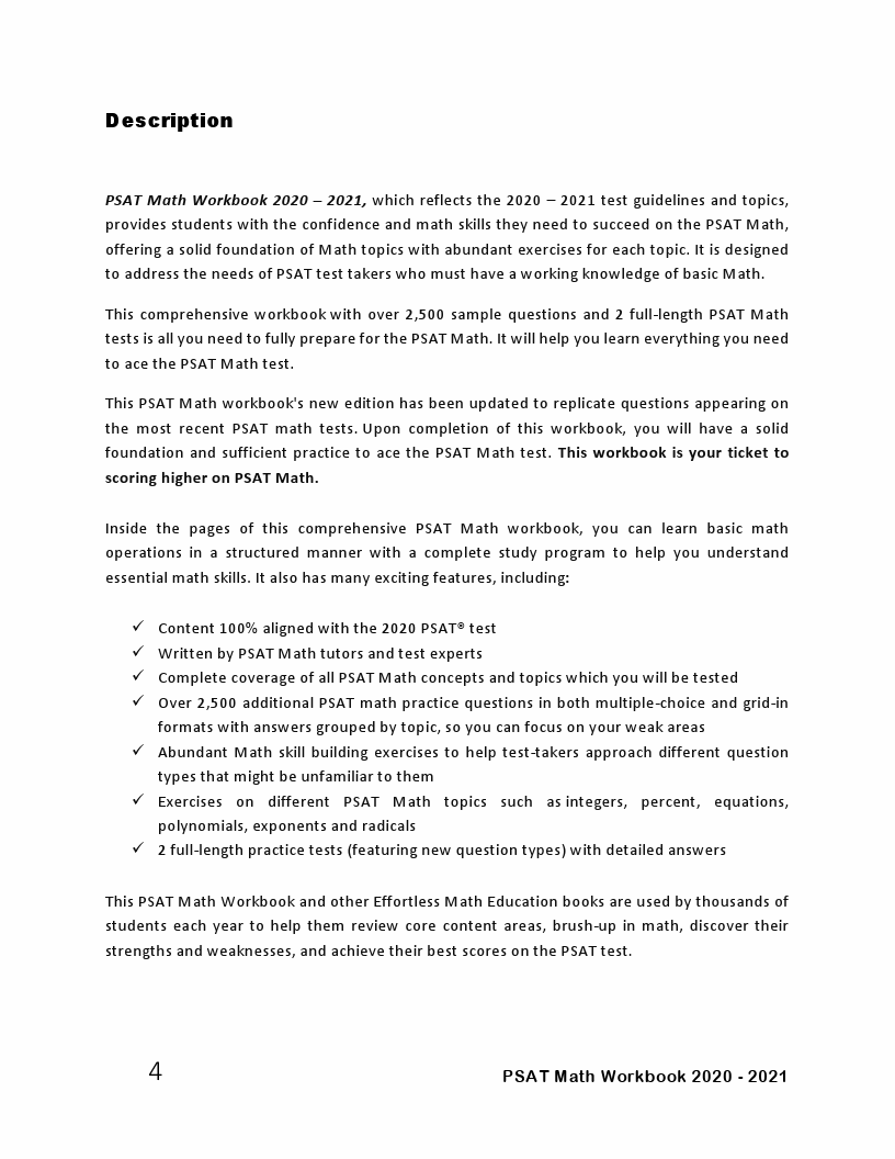 PSAT Math Workbook 2020 – 2021: The Most Comprehensive Review for the ...