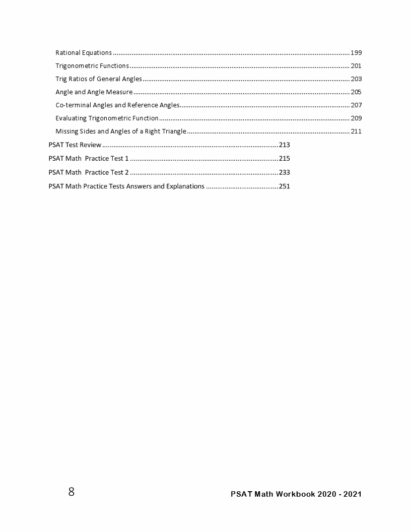 PSAT Math Workbook 2020 – 2021: The Most Comprehensive Review for the ...