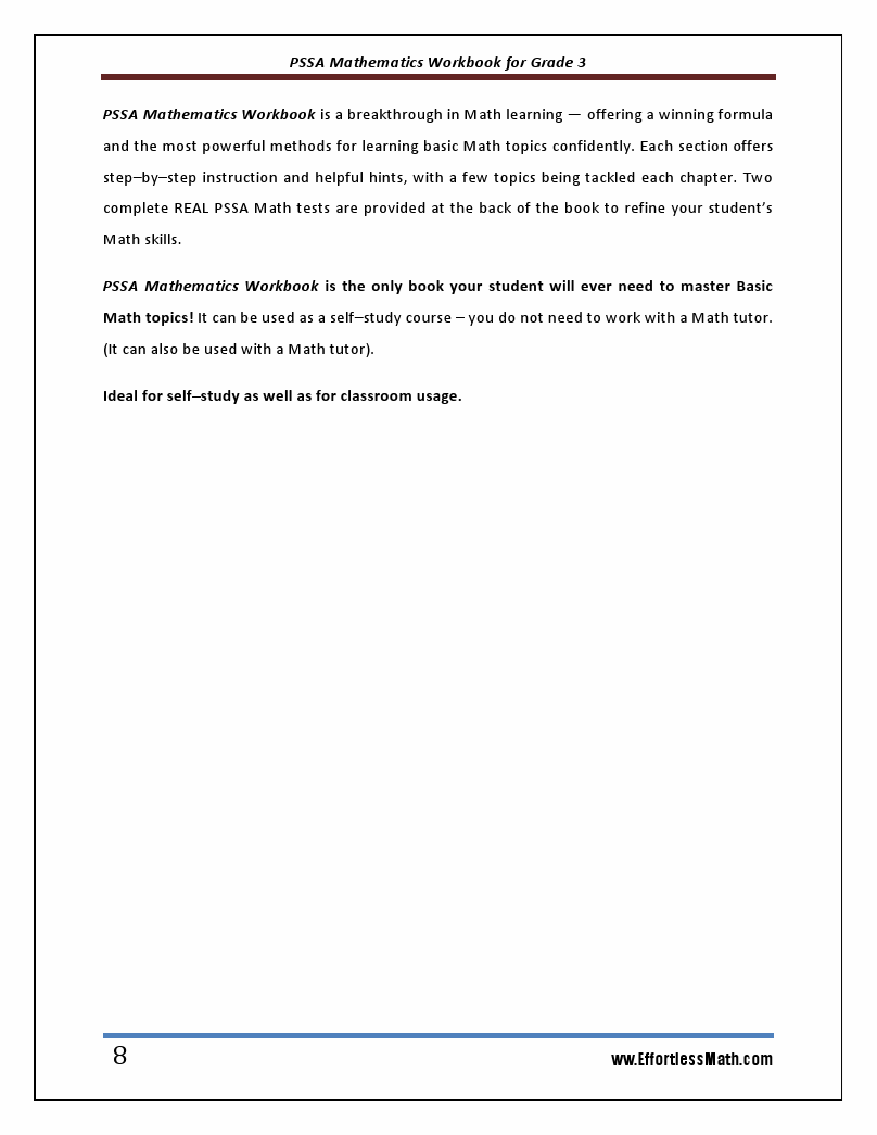 PSSA Mathematics Workbook For Grade 3: Step-By-Step Guide to Preparing ...