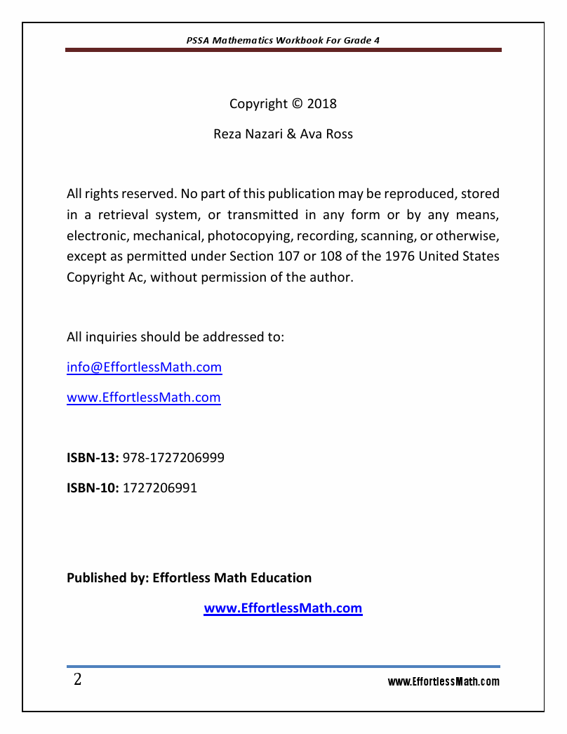 PSSA Mathematics Workbook For Grade 4: Step-By-Step Guide to Preparing ...