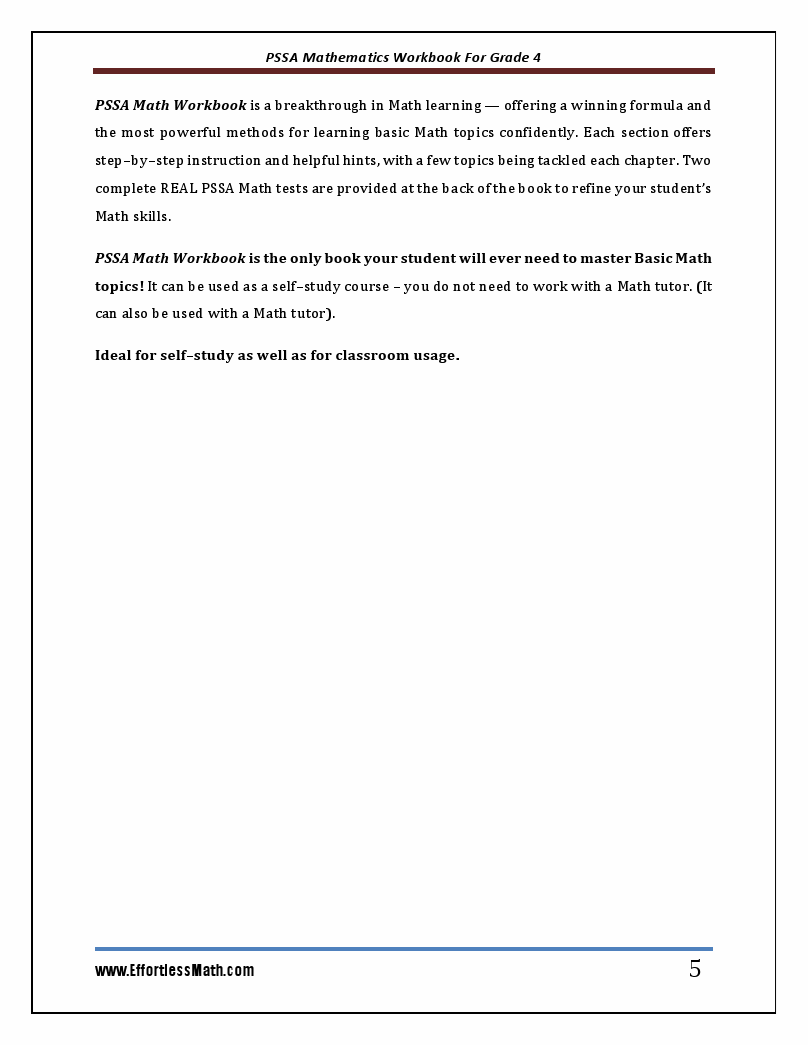 PSSA Mathematics Workbook For Grade 4: Step-By-Step Guide to Preparing ...