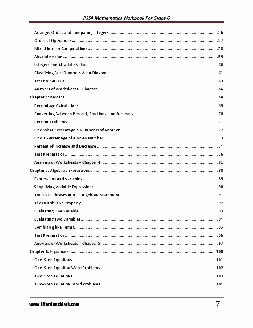 PSSA Mathematics Workbook For Grade 6: Step-By-Step Guide to Preparing ...