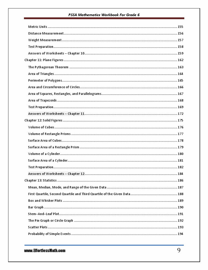 PSSA Mathematics Workbook For Grade 6: Step-By-Step Guide to Preparing ...