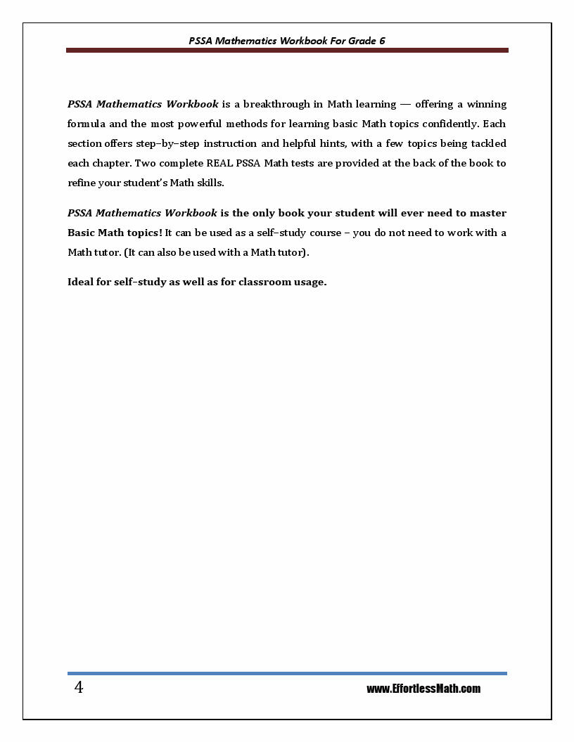 PSSA Mathematics Workbook For Grade 6: Step-By-Step Guide to Preparing ...
