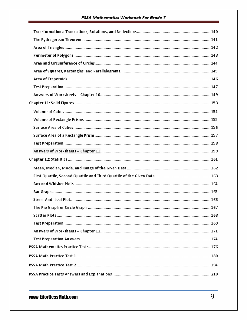 PSSA Mathematics Workbook For Grade 7: Step-By-Step Guide to Preparing ...