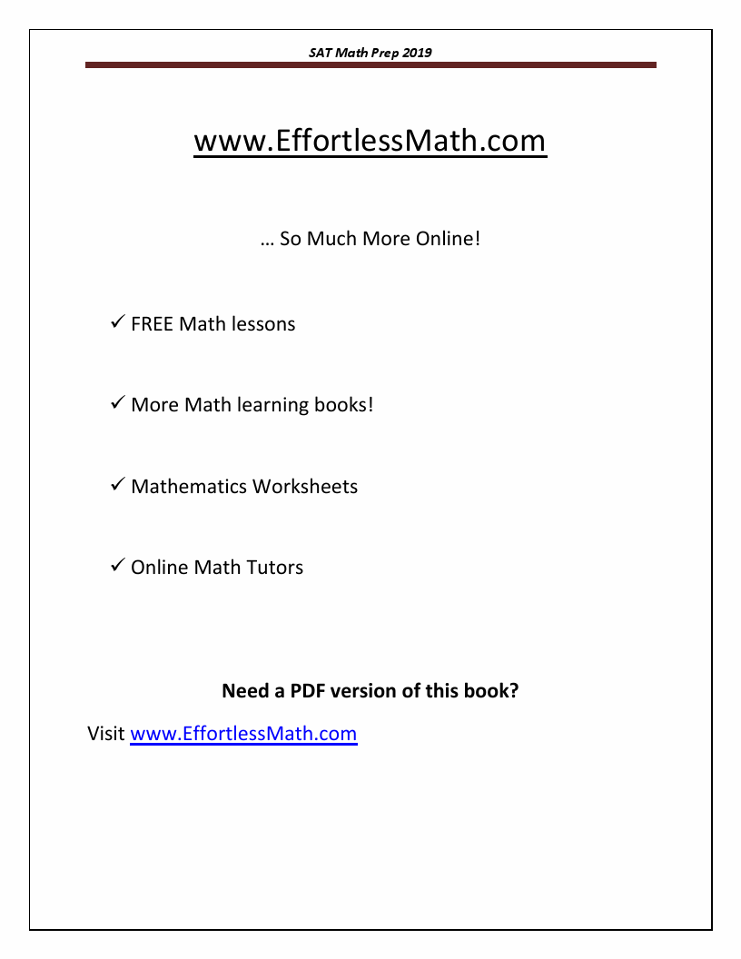 SAT Math Prep 2019: A Comprehensive Review and Ultimate Guide to the ...