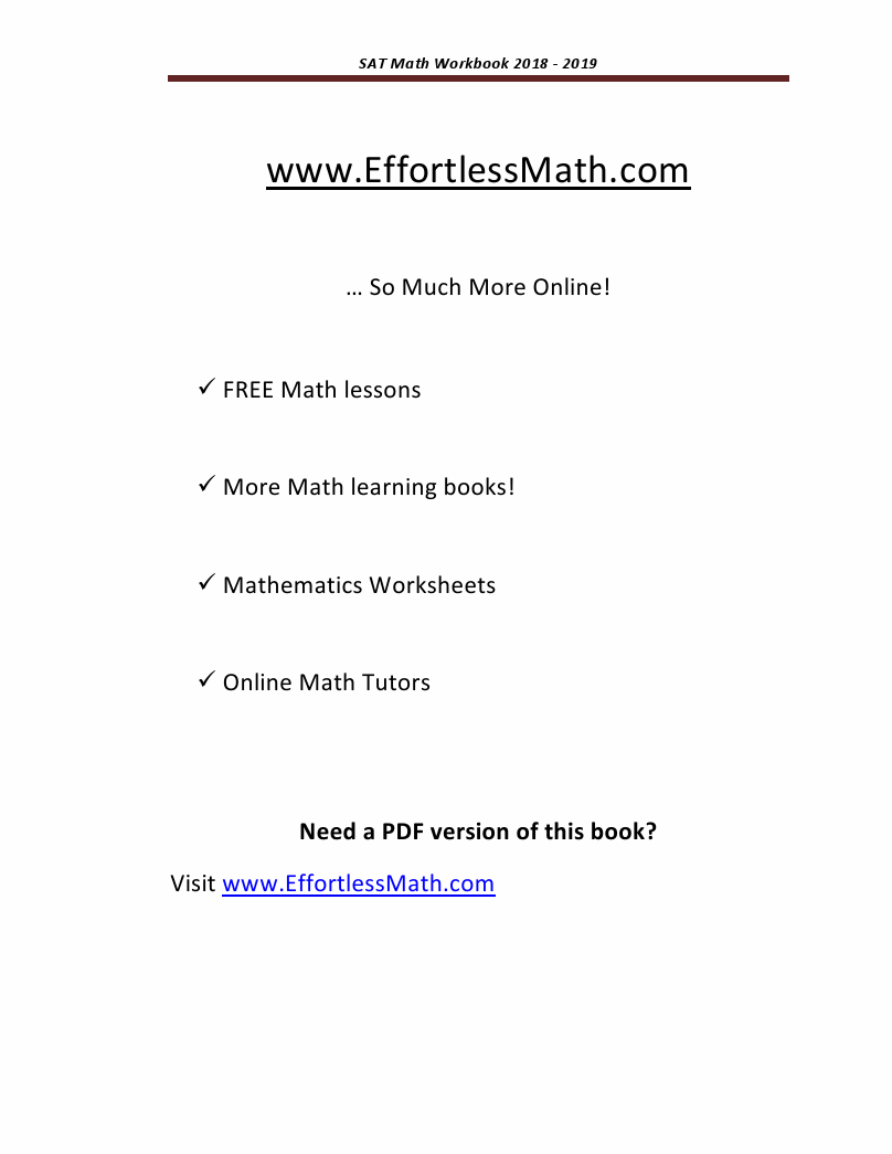 SAT Math Workbook 2018 – 2019: A Comprehensive Review and Step-By-Step ...