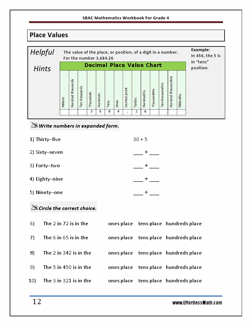 SBAC Mathematics Workbook For Grade 4: Step-By-Step Guide to Preparing ...