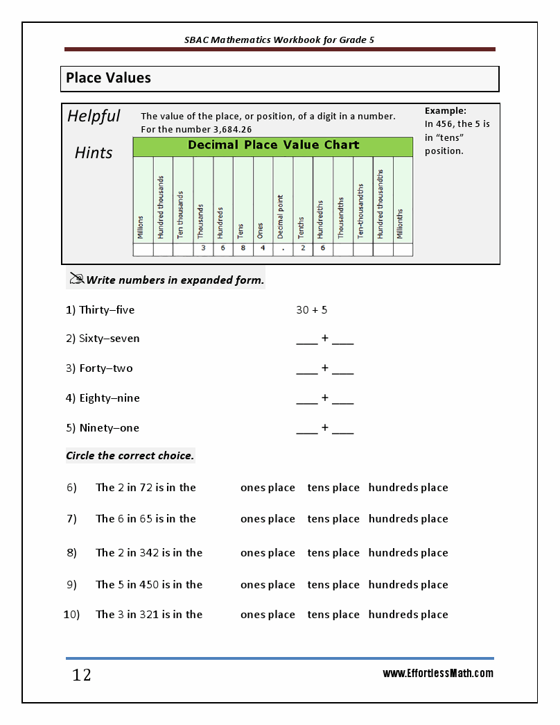 SBAC Mathematics Workbook For Grade 5: Step-By-Step Guide to Preparing ...