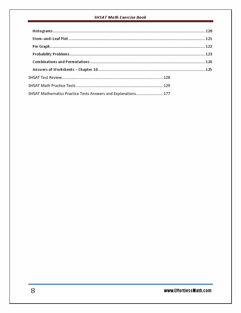 SHSAT Math Exercise Book: Student Workbook and Two Realistic SHSAT Math ...