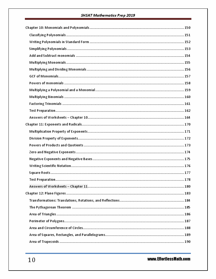 SHSAT Mathematics Prep 2019: A Comprehensive Review and Ultimate Guide ...