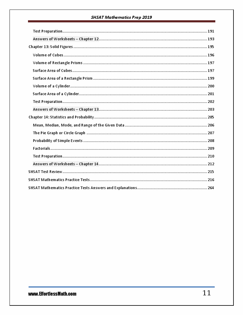 SHSAT Mathematics Prep 2019: A Comprehensive Review and Ultimate Guide ...